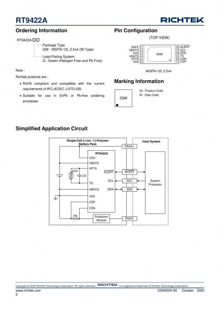 RT9422A technical document page 2