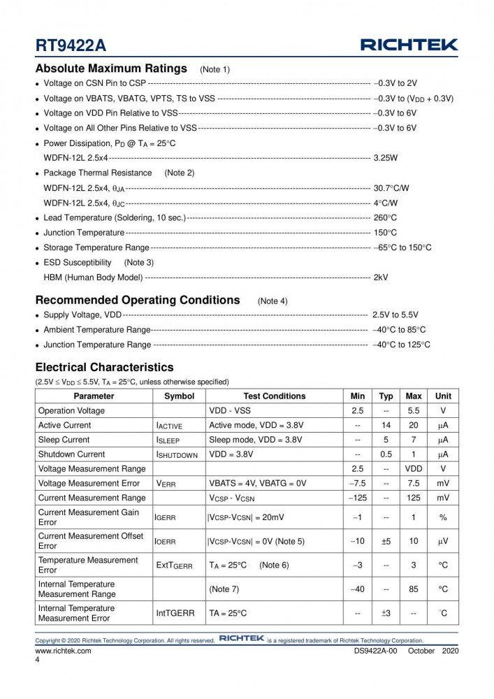 RT9422A technical document page 4