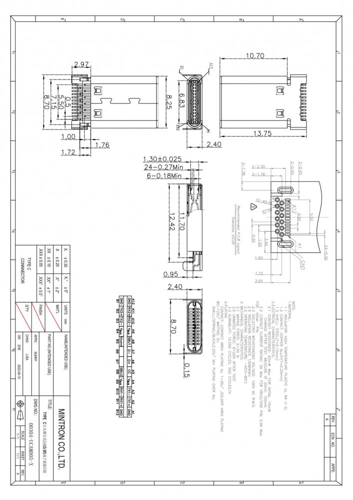 MINTRON 00304-UCAM005-X technical document preview