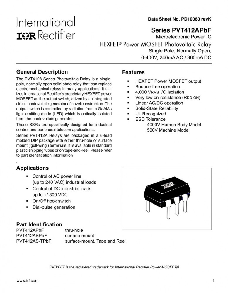 PVT412AS-TPBF datasheet page 1