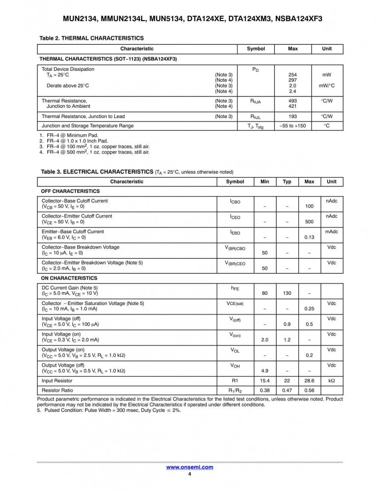 DTA124XET1G datasheet page 4