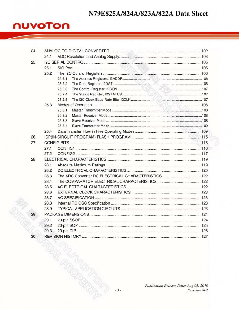 N79E823ASG datasheet page 3