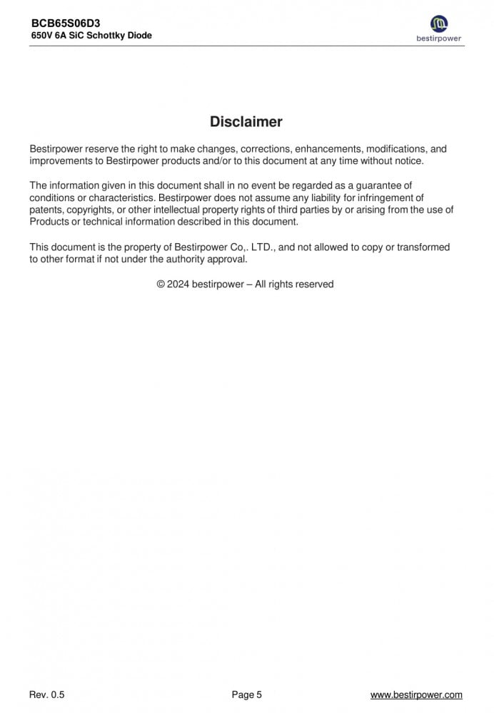 BCB65S06D3 datasheet page 5