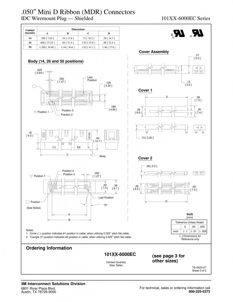 3M 10136-6000EL technical datasheet page 2
