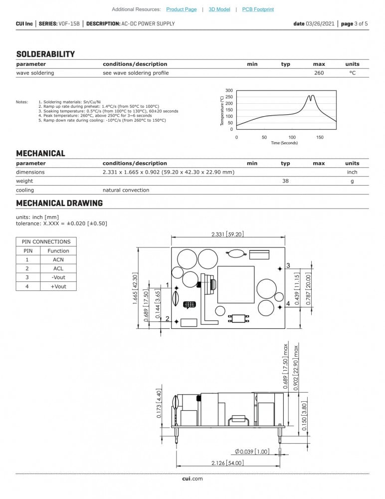 VOF-15B-S5 datasheet page 3