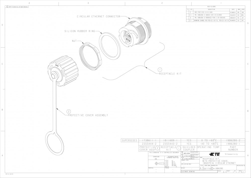 Technical document preview for TE Connectivity 1986280-2