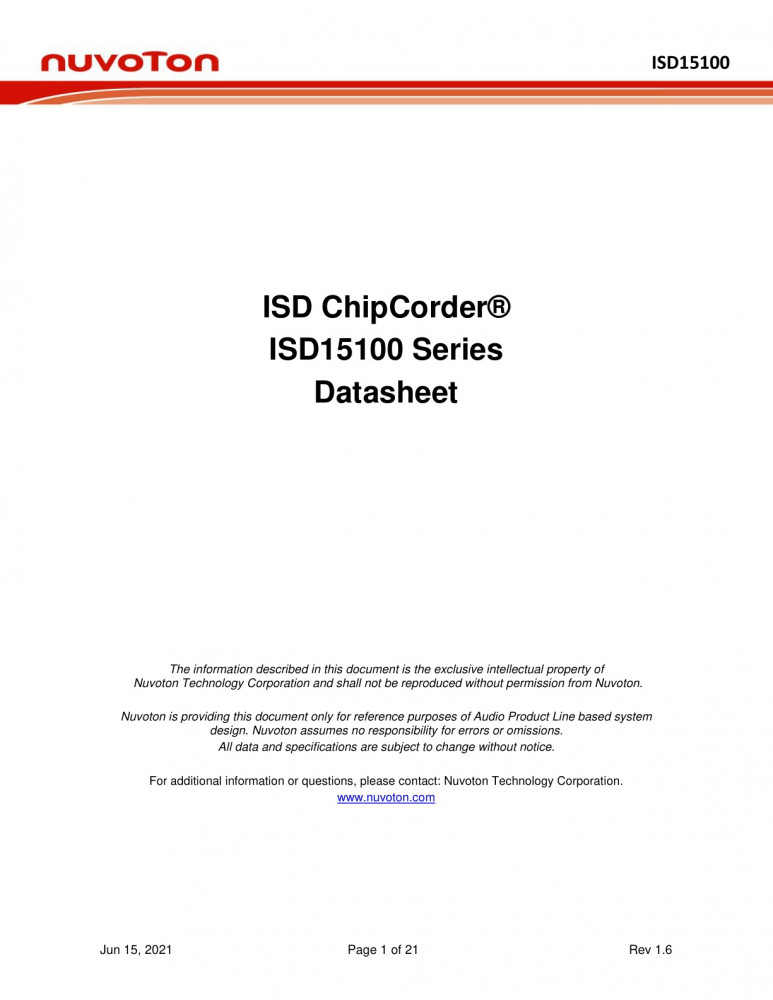 NM-ISD15100 datasheet page 1