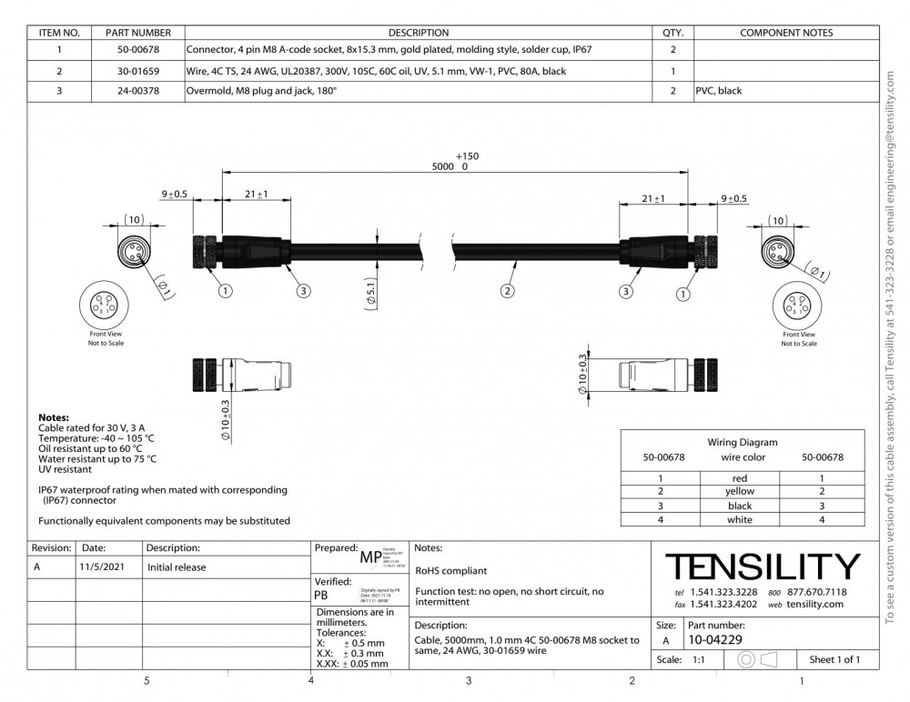Technical drawing preview for Tensility International 10-04229