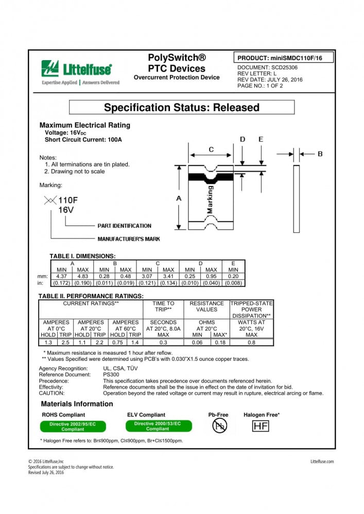 MINISMDC110F/16-2 datasheet page 1