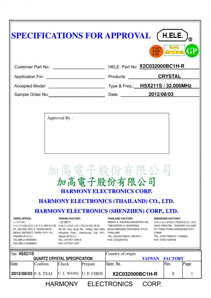 X2C032000BC1H-R specification page 1