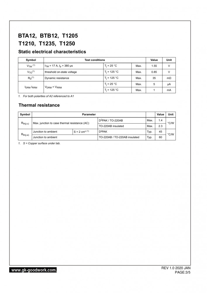 BTA12-800B datasheet page 3