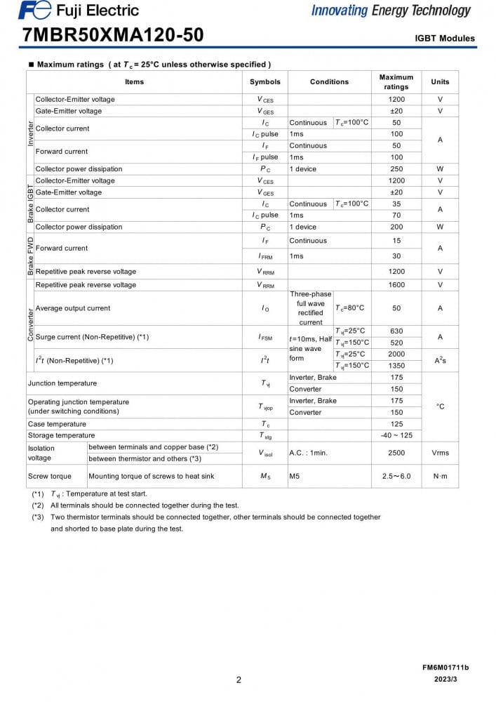 7MBR50XMA120-50 datasheet page 2