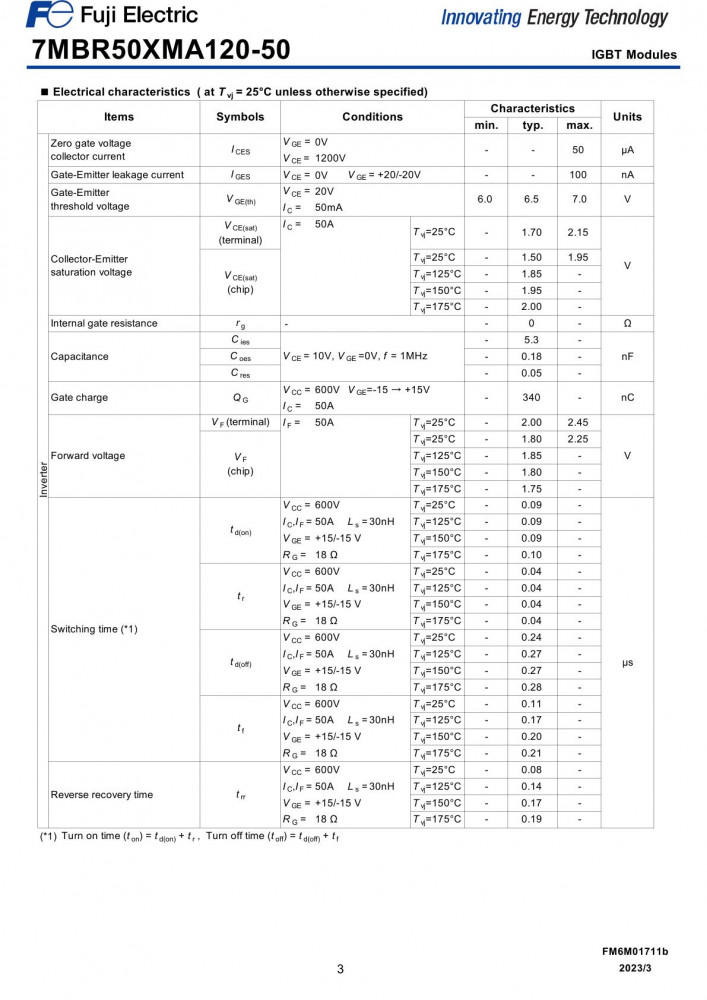 7MBR50XMA120-50 datasheet page 3