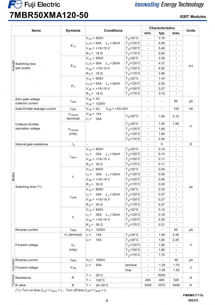 7MBR50XMA120-50 datasheet page 4