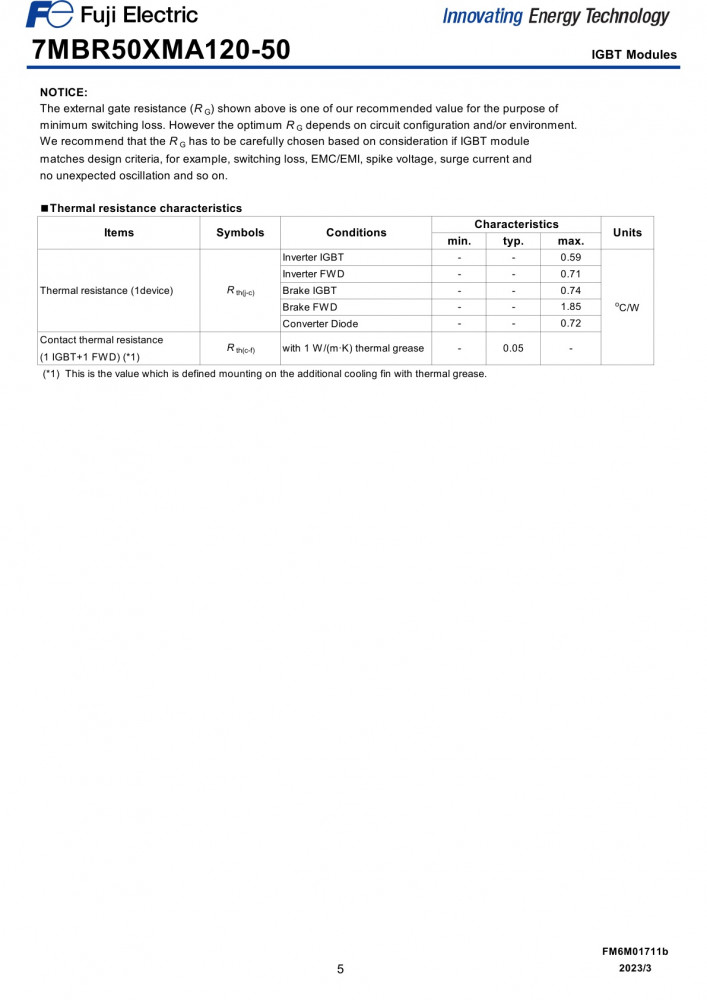 7MBR50XMA120-50 datasheet page 5