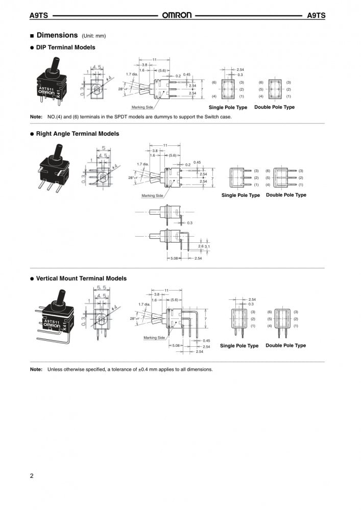 OMRON A9TS technical document page 2