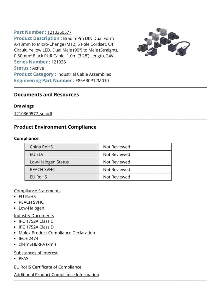 MOLEX drawing page 1