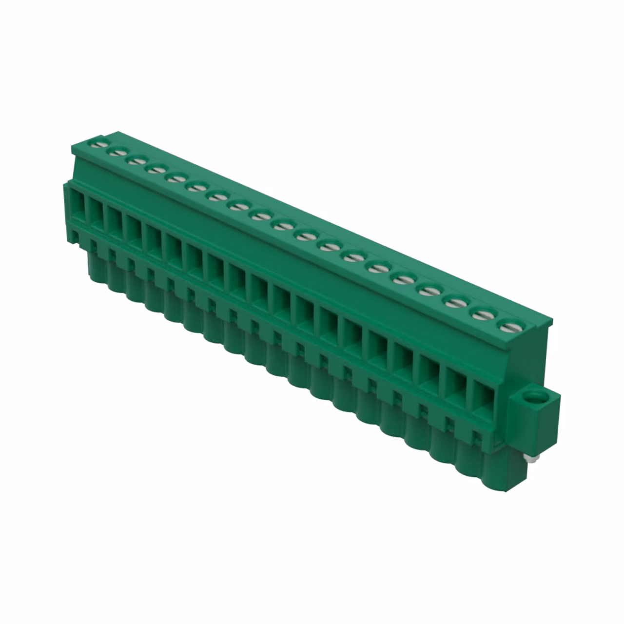 5.00mm Pitch Eurostyle Horizontal Plug, with Retention Screws and Reverse Imprinting, Rear Wire Entry, Green Housing, Gold (Au) Plated, 19  Circuits for sale