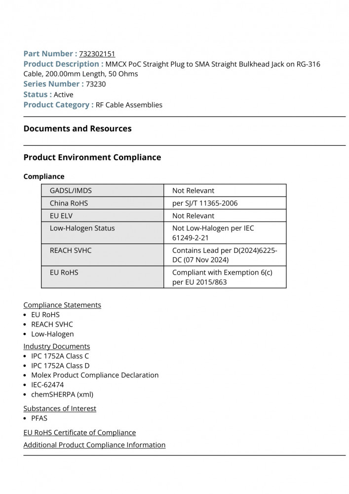 732302151 product document image, page 1