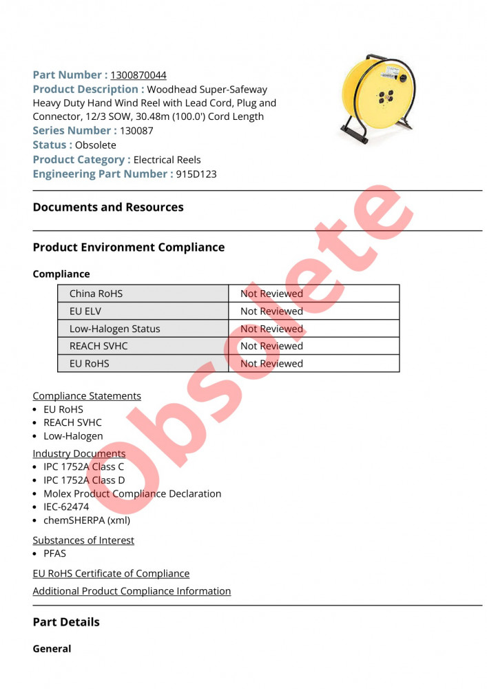 Product document image 1 for MOLEX 1300870044