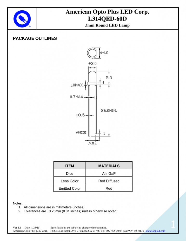 L314QED-60D datasheet page 1