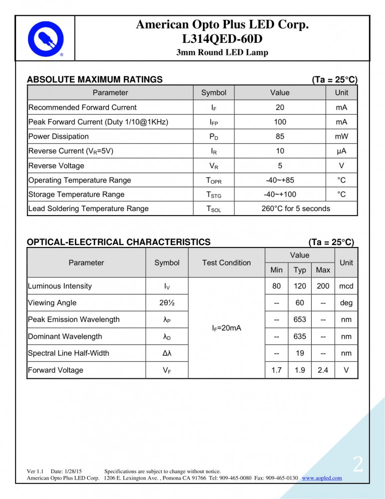 L314QED-60D datasheet page 2