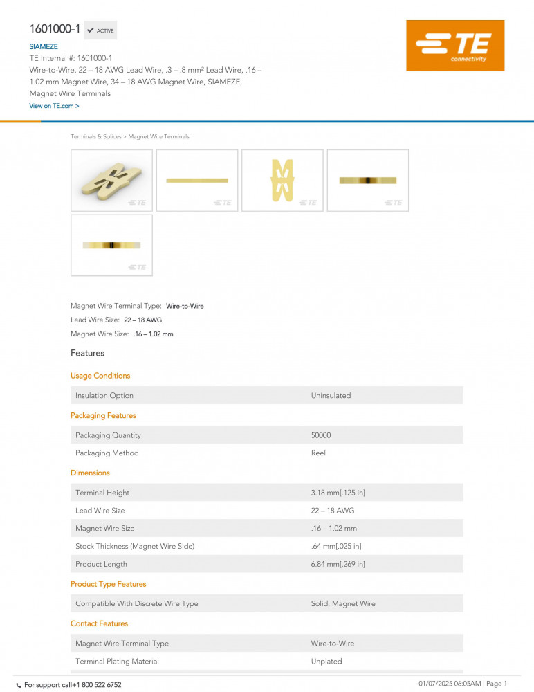 1601000-1 technical document page 1