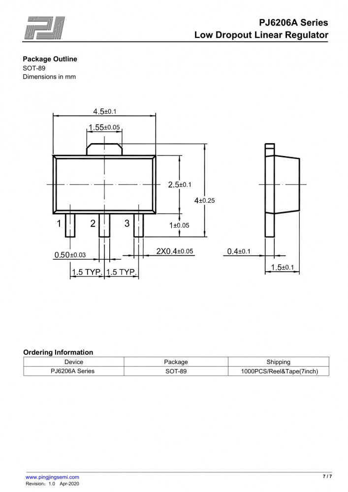 PJ6206AL30SA datasheet page 7