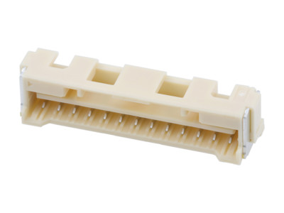 SlimStack Board-to-Board Receptacle, 0.40mm Pitch, Surface Mount, Dual Row, Vertical, 1.00mm Stacking Height, with Solder Tabs, 20 Circuits
