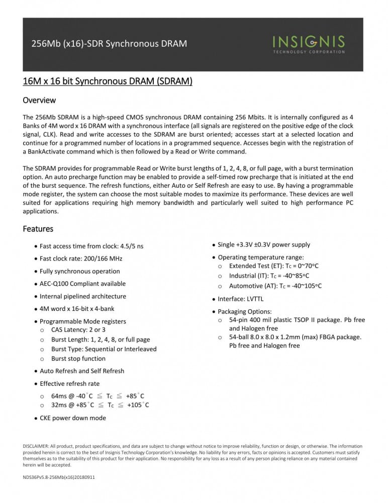 NDS36PBA-16AT datasheet page 1