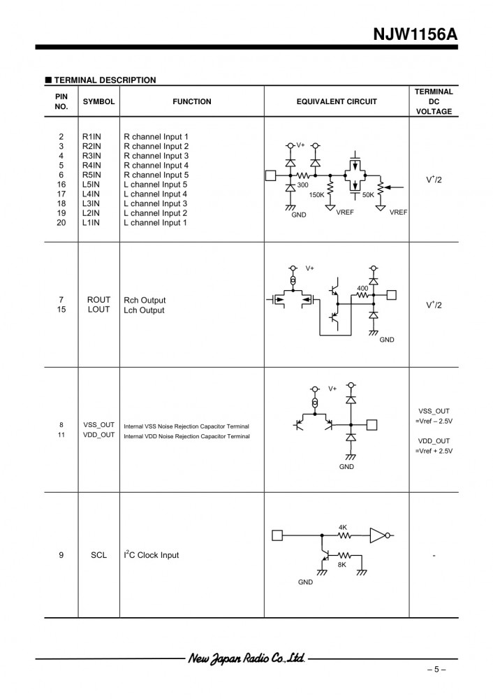 NJW1156A datasheet page 5