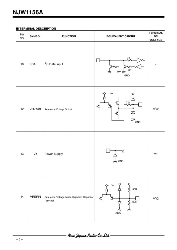 NJW1156A datasheet page 6