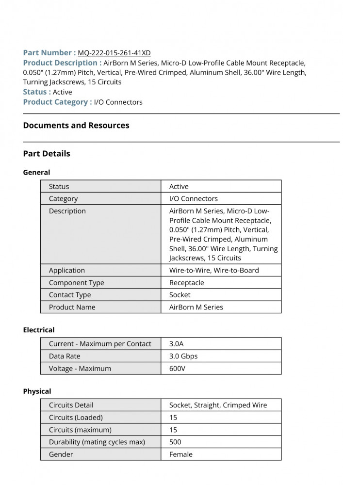 MQ-222-015-261-41XD technical document image, page 1