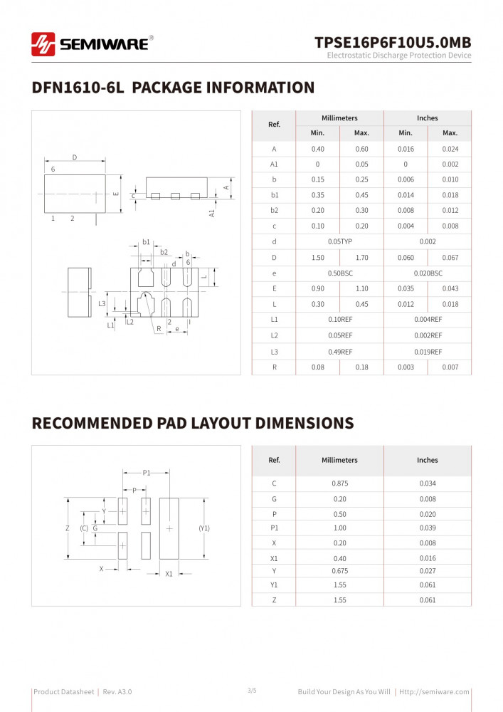 TPSE16P6F10U5.0MB datasheet page 3