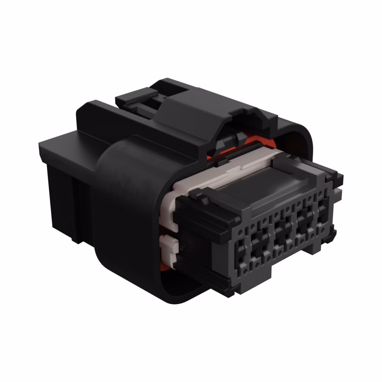 Mini50 Sealed Receptacle Housing, Dual Row, without CPA, 16 Circuits, Polarization Option C, Dark Gray for sale
