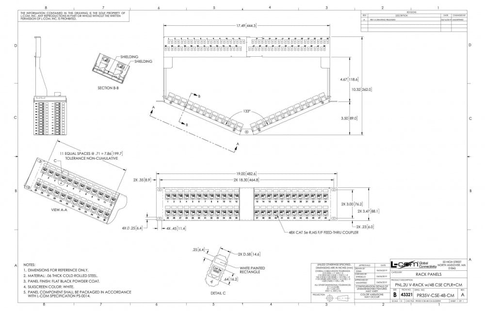 L-com PR35V-C5E-48-CM technical document preview