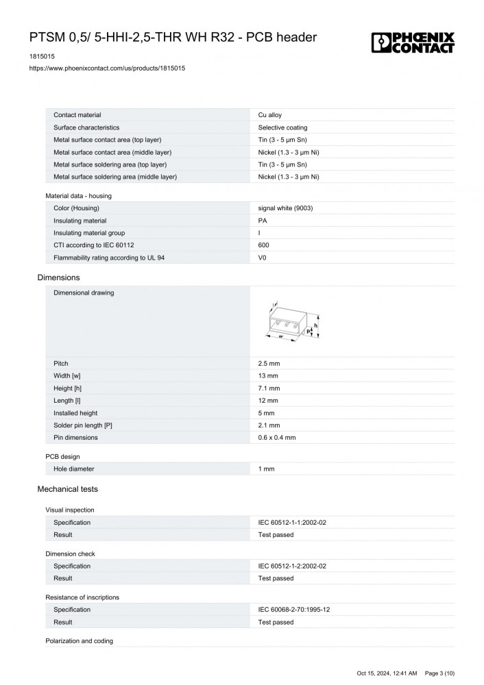 Phoenix Contact 1815015 technical document page 3