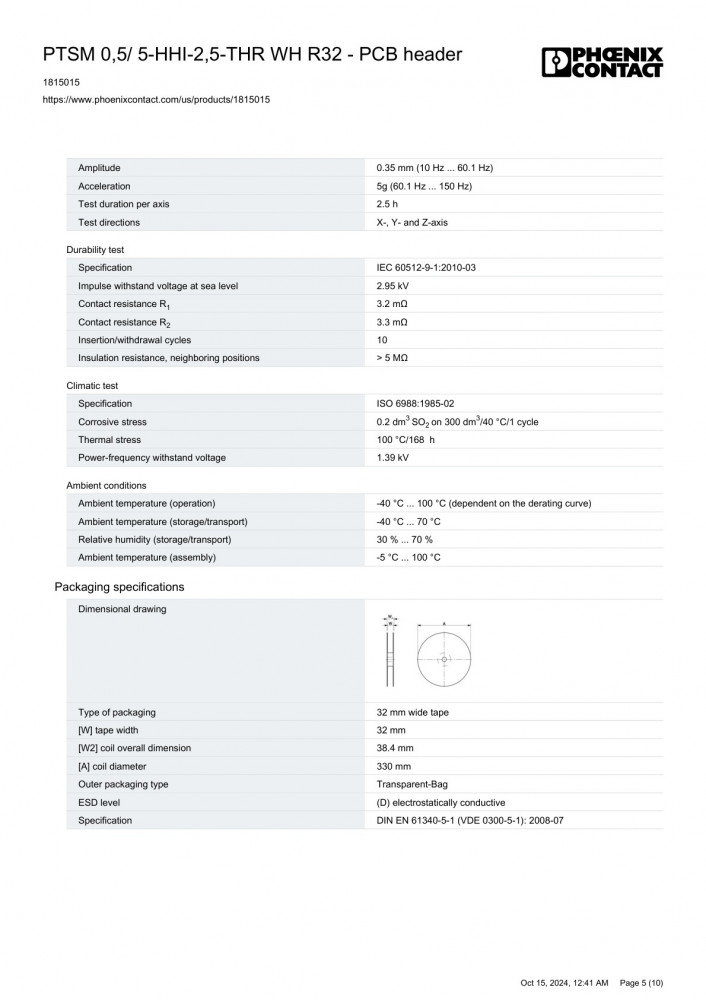 Phoenix Contact 1815015 technical document page 5