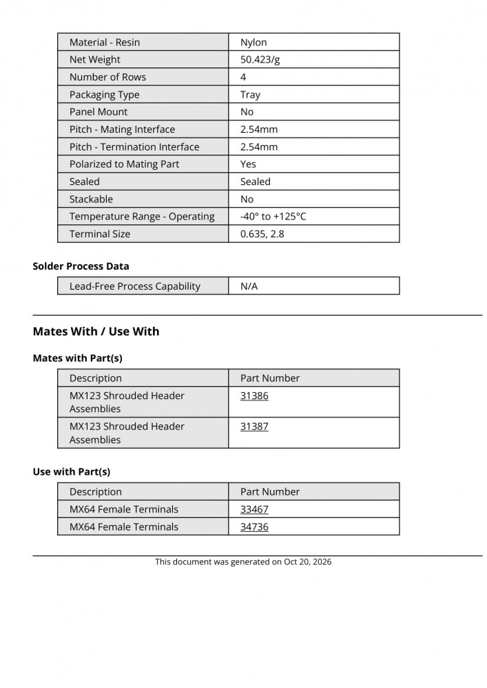MOLEX 345661703 technical document preview, page 3