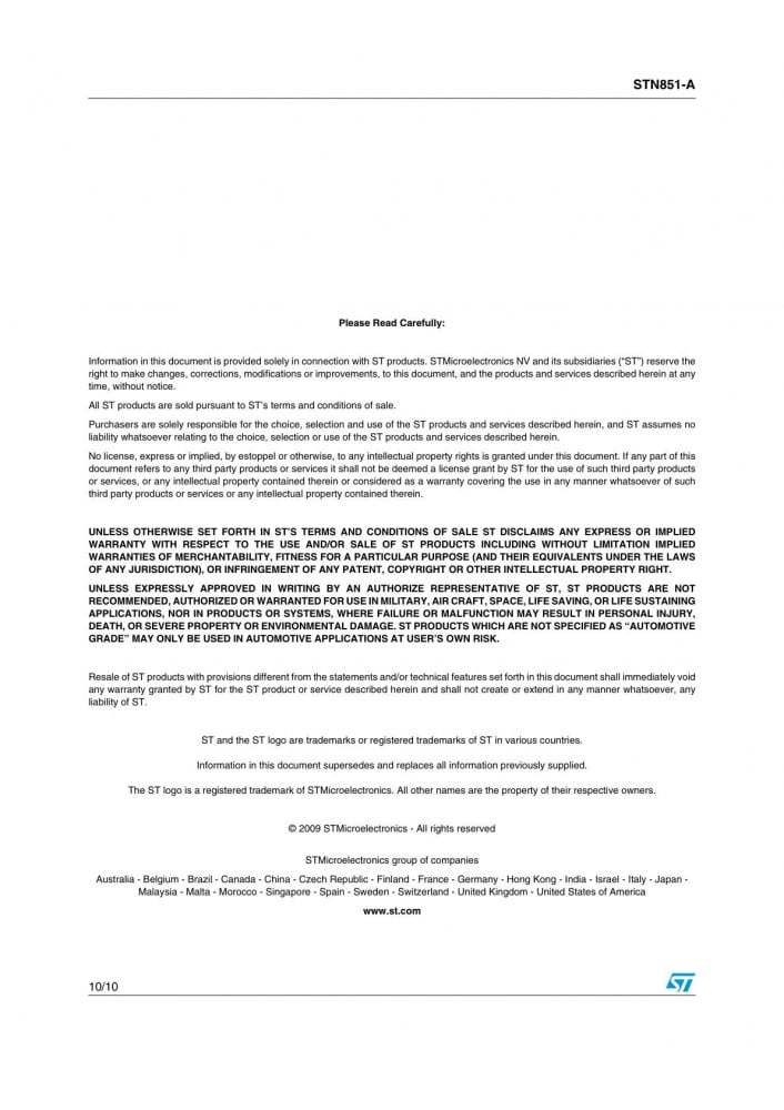 STN851-A datasheet page 10