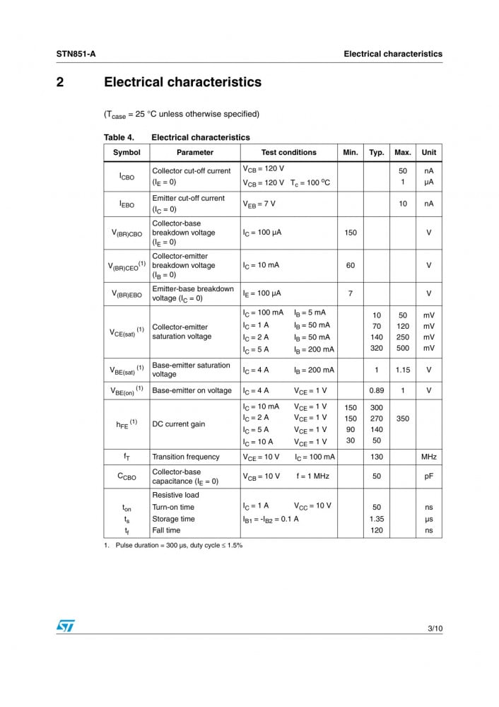 STN851-A datasheet page 3