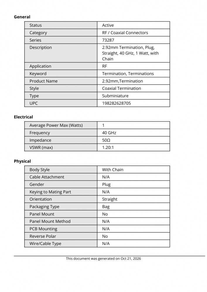 Technical document page 2 for MOLEX 732870631