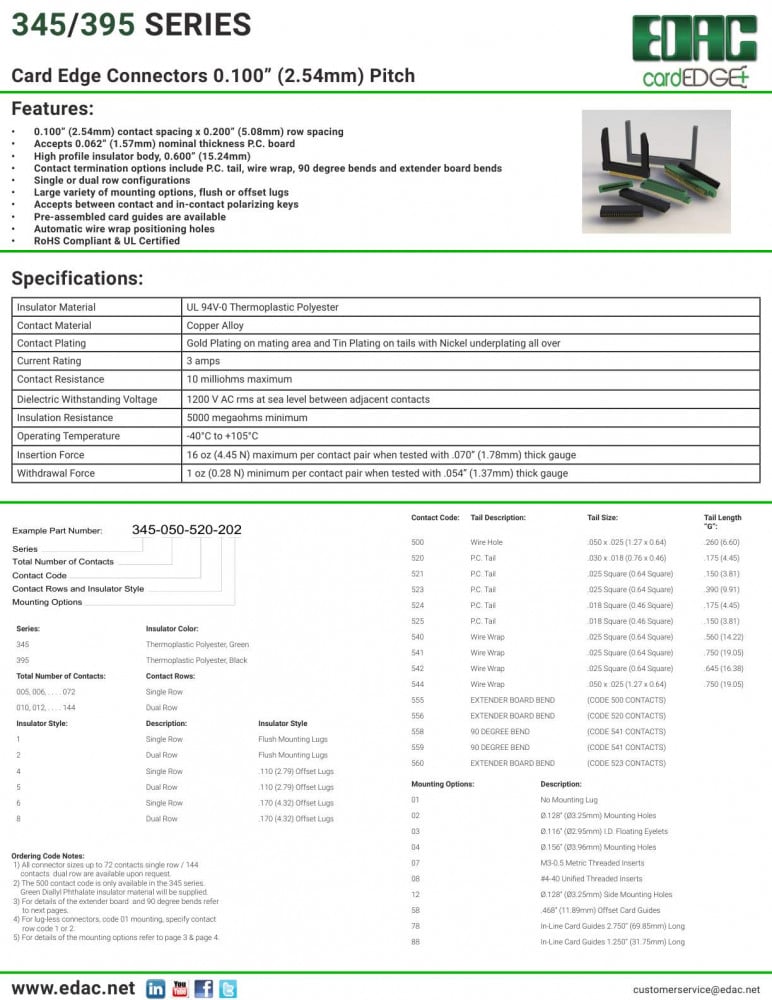 LEA NETWORKS series 345 connector documentation page 1