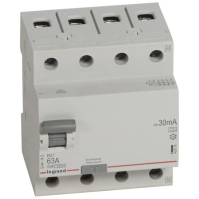 RCD LR - RX3 RCCB 4P 400V~ - 63A Type A - 30mA sensitivity - DIN rail mounting for sale