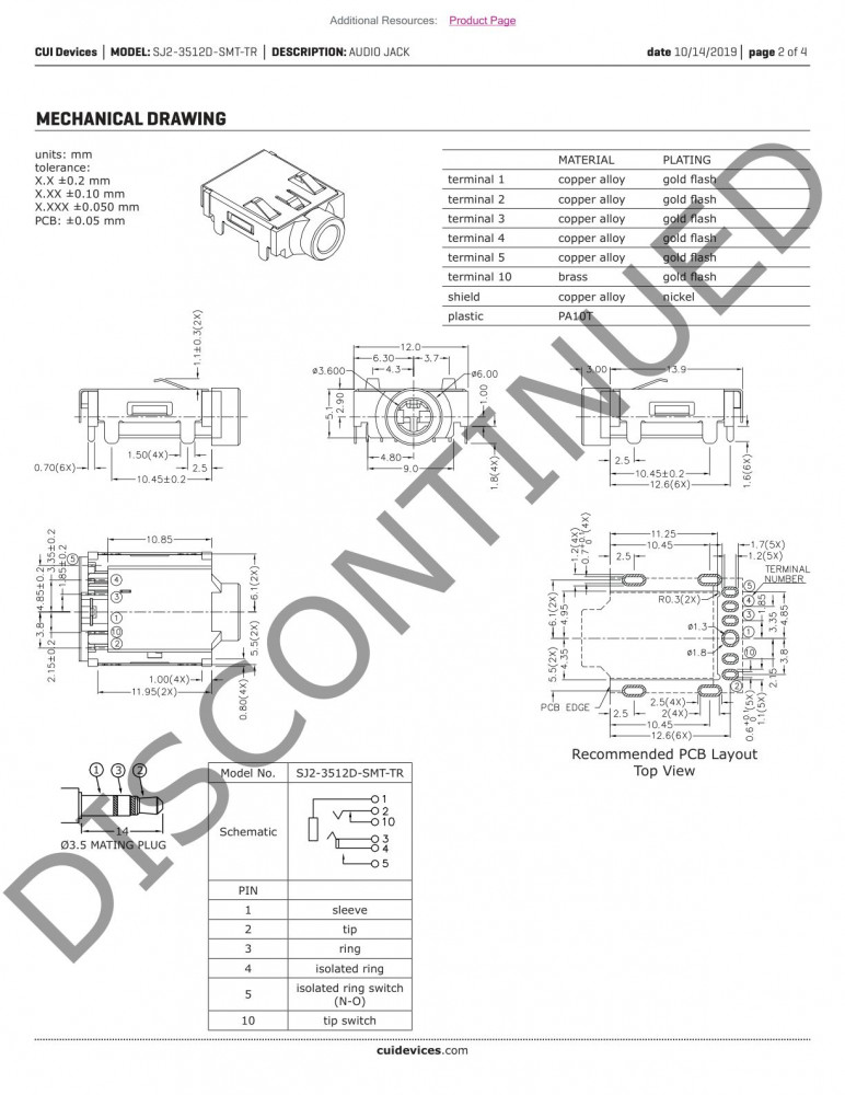 SJ2-3512D-SMT-TR datasheet page 2