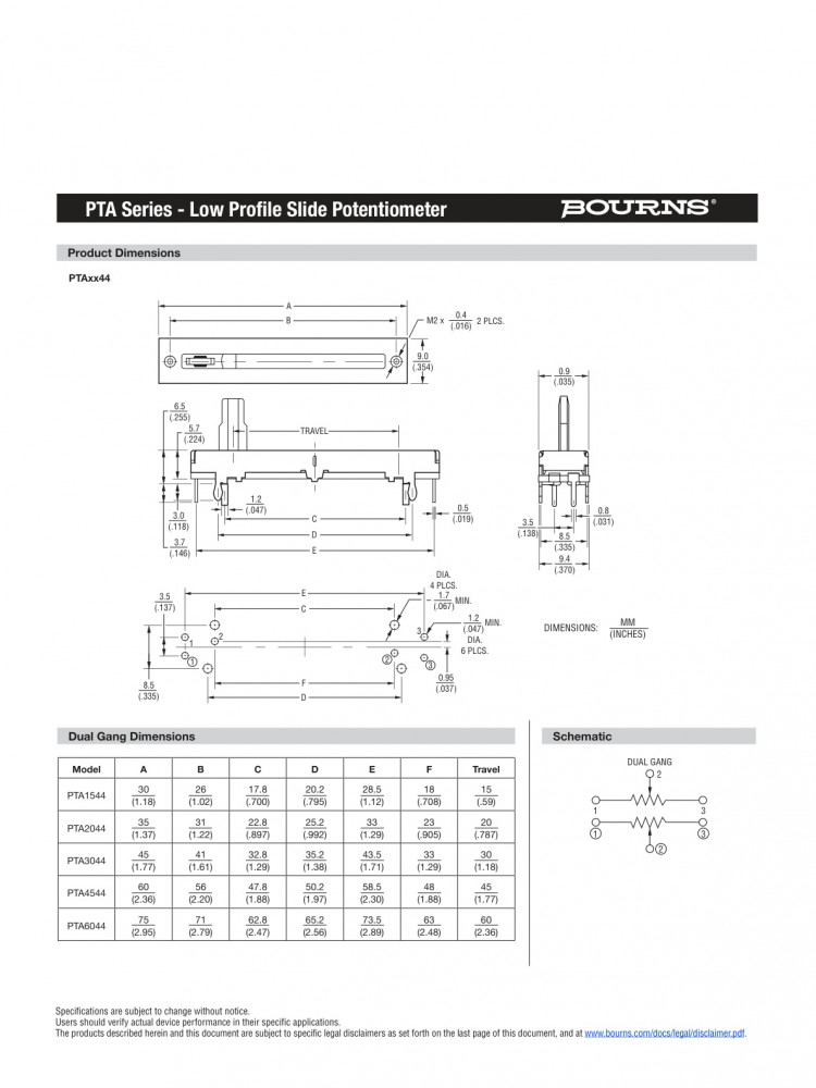 PTA Series datasheet page 3