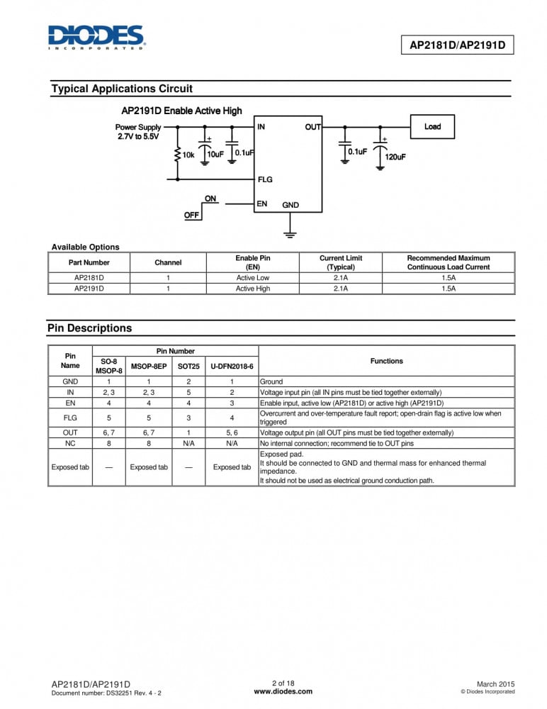 AP2181DFMG-7 datasheet page 2