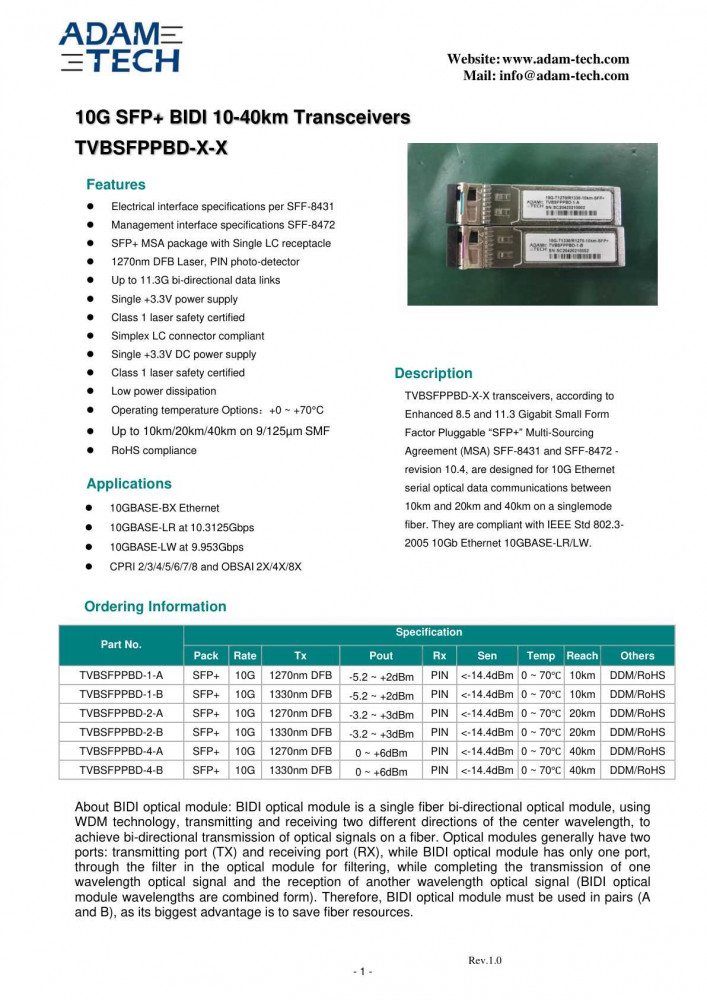 TVBSFPPBD-X-X datasheet page 1