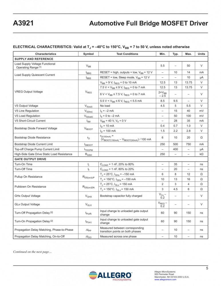 A3921 datasheet page 5