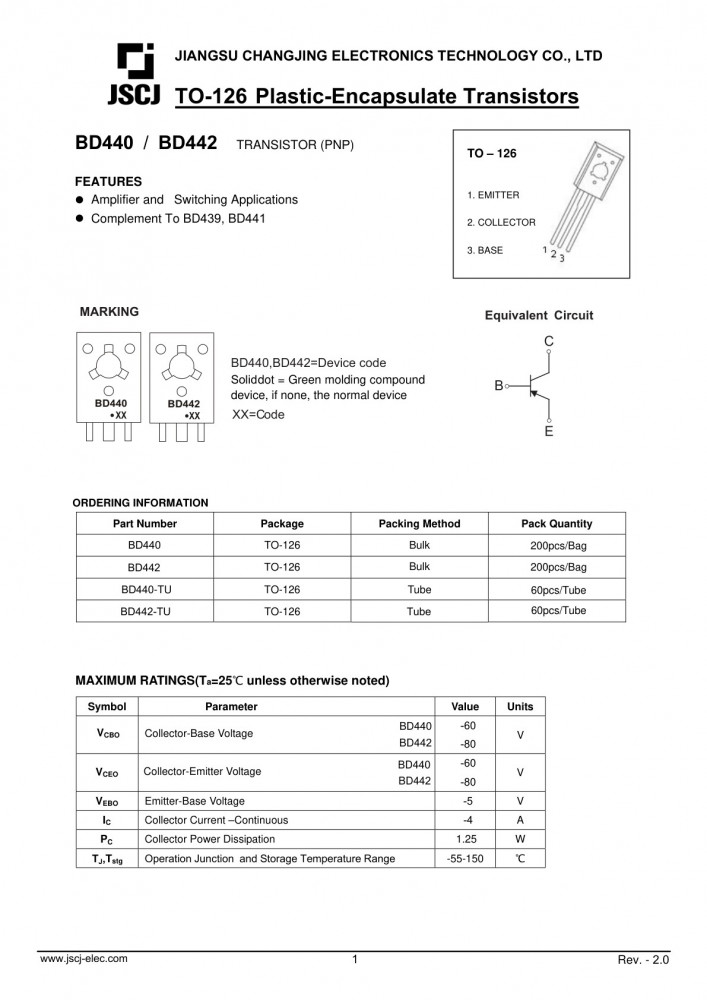 JSCJ BD440 datasheet page 1